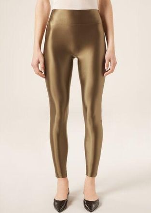 Calzedonia Supergl&auml;nzende Satinierte Leggings Grun