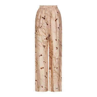 Silvian Heach Femme, Pantalons, Multicolore, Taille: 38 FR Pantalon Large &agrave; Imprim&eacute; Botanique