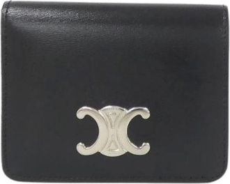 Celine Pre-owned Portefeuille Bifold en cuir de veau - Femme - Pre-owned - Noir - Taille: ONE Size