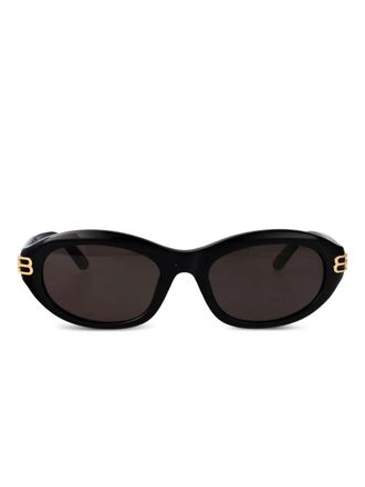 Balenciaga lunettes de soleil &agrave; monture ovale - Noir