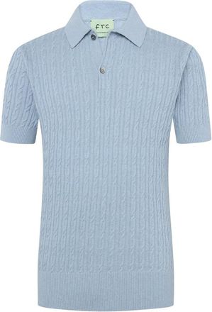 FTC Zopfstrick-Poloshirt aus einem Baumwolle-Kaschmir-Mix in