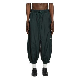 Yohji Yamamoto Homme, Pantalons, Vert, Taille: 44 FR Raw Edge 3-Stripes Nylon Shell Pants