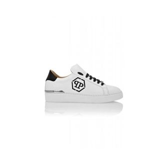 Philipp Plein Nappa Leather Lo-Top Sneakers Hexagon - - Shoes - Herren - Wei&szlig; - 43 EU