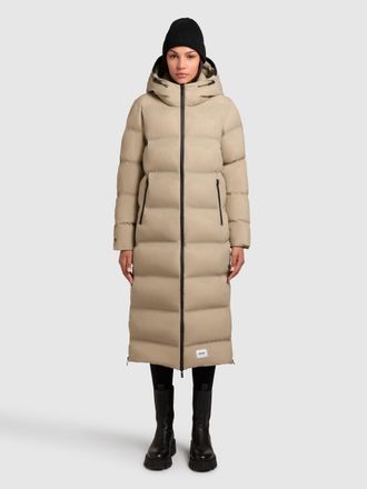 Khujo Steppmantel KHUJO LAREA3, Damen, Gr. XXL, beige, 100% Nylon, unifarben, regular fit, eingesetzt elastischer Bund, M&auml;ntel Steppmantel, Topseller