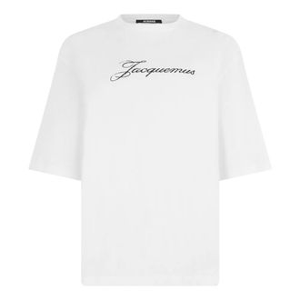 Jacquemus Femme, Tops, Blanc, Taille: 42 FR T-shirt avec logo