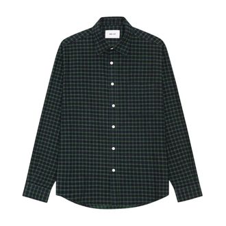 Nn.07 Deon Flanellhemd - - Shirts - Herren - Gr&uuml;n - S