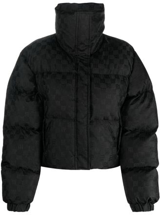 Misbhv Gefütterte Jacke mit Monogramm-Print - Schwarz