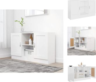 vidaXL Sideboard Weiß 120x30,5x70 cm Holzwerkstoff - Schreibtisch - Wohnzimmermöbel - Sideboard - Holz Sideboard - Weißer Sideboard