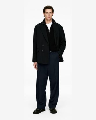 Arket Locker Geschnittene Hose Aus Wolle -Blau