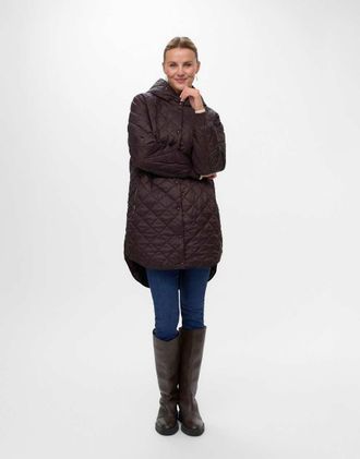 Vero Moda Hayle manteau &agrave; capuche matelass&eacute; c&ocirc;tel&eacute; &agrave; manches 3/4 marron
