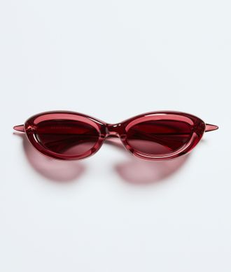 Bottega Veneta Lunettes de soleil ovales Sardine - Bordeaux - Unisex - Unisex