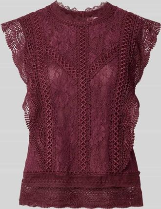 Vera Mont Slim Fit Bluse aus Viskose-Mix mit Allover-Spitzenbesatz
