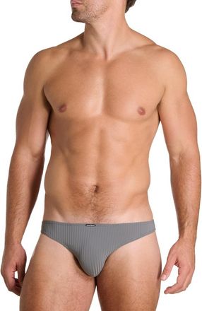 Bruno Banani Herren String grau Mikrofaser unifarben