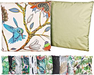 JACK Outdoor Motiv Kissen 45x45cm Lounge Dekokissen inkl. Füllung Wasserabweisend Sitzkissen Garten Stuhl, Farbe:Kolibri Blau