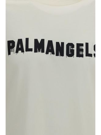Palm Angels Logo-Print Cotton T-Shirt - White