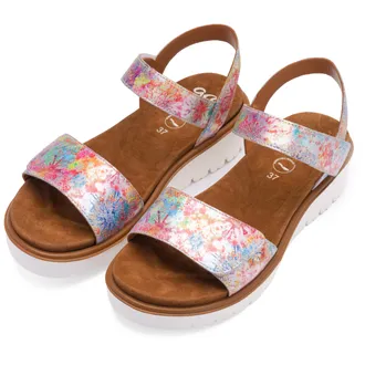 Ara Keilsandalette ARA BILBAO, Damen, Gr. 41, multicolor, Glattleder, mehrfarbig, Schuhe, Sommerschuh, Sandale, Keilabsatz, Klett, Weite G (weit), Topsell