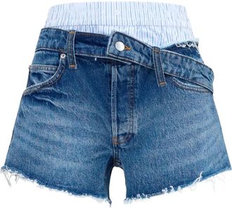 Alexander Wang Short Boxer &agrave; Taille Basse - Femme - Shorts - Bleu - Taille: W26