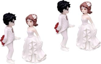 Pretyzoom 2s&auml;tze Brautpaar Figurine Cartoon Hochzeitstorte Dekoration Romantische Figur F&uuml;r Hochzeiten Verlobungen Und Valentinstag Langlebig Und Geschenkidee F