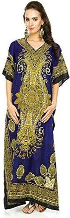 Looking Glam Neuf Femmes Surdimensionn&eacute; Maxi Kimono Tunique Caftan Robe Caftan,Bleu - 011,38-44(&eacute;tiquette 27)