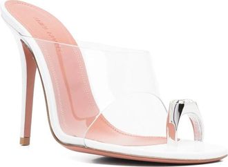 Amina Muaddi Justine Sandal - White