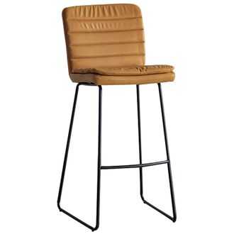 Generic Barhocker, Barhocker mit R&uuml;cken- und Fu&szlig;st&uuml;tze, mit PU-Leder bezogene Barhocker in Tresenh&ouml;he, einfache Montage, Sitzh&ouml;he 76 cm