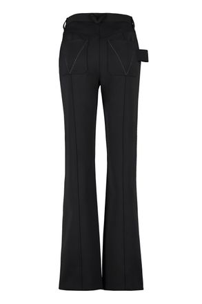 Bottega Veneta Womens Wool Straight Trousers Black