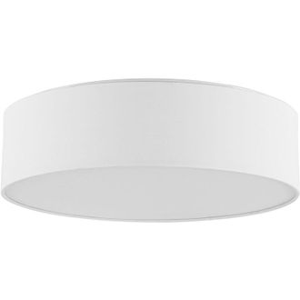 Beliani Plafonnier Lampe Suspension Blanche Ronde en Tissu Coton Design Moderne et &Eacute;l&eacute;gant pour Salon ou Salle &agrave; Manger Contemporaine et Classique Beliani