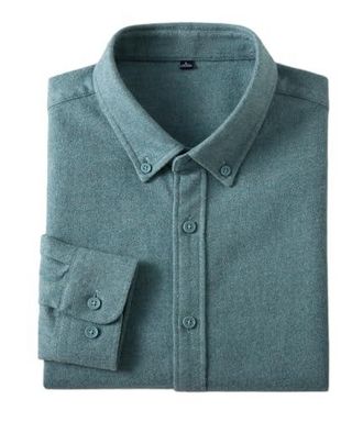Generic Chemise habill&eacute;e de couleur unie for hommes, chemise d&eacute;contract&eacute;e &agrave; manches longues, r&eacute;sistante aux rides, coupe confortable classique(Green,3XL)