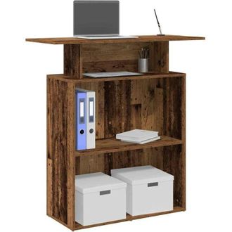 vidaXL Vidaxl - Bureau de r&eacute;ception vieux bois 100x40x104 cm bois ding&eacute;nierie