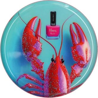 Gift Company Love Trays, Dekotablett, XS, Motiv: Hummer, rund, t&uuml;rkis/rot 12,7x1x12,7cm