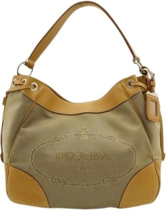 Prada Sac bandouli&egrave;re vintage Pre-owned en toile - Femme - Pre-owned - Beige - Taille: ONE Size