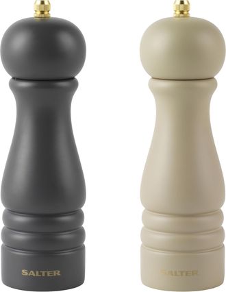 Salter Salter COMBO-8676 Salz- und Pfefferm&uuml;hlen, 2er-Set, verstellbares Mahlen fein bis grob, Keramik-Mechanismus, geeignet f&uuml;r Steinsalz/Pfefferk&ouml;rner, W&uuml;r