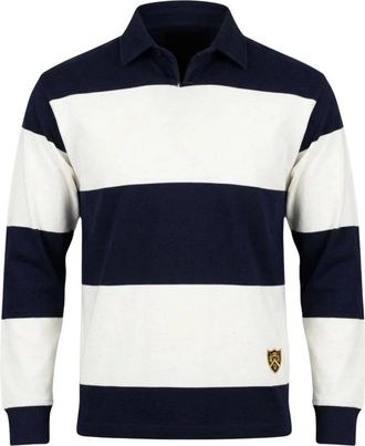 Armor Lux Sweat COL Polo Navire/Milk - Homme - Tops - Multicolore - Taille: L