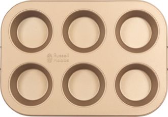 Russell Hobbs RH02151GEU7 Opulence Muffinform - Karbonstahl Muffinblech f&uuml;r 6 Muffins, Antihaftbeschichtet Backform, Muffinbackformen Backblech, 26,5 x 17,5 x 3 cm,