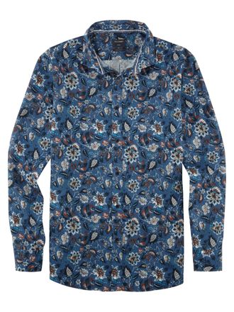 Olymp Herren Freizeithemd Langarm Casual,Twill,059 Casual 22,01 Kent-Kragen,Marine 18,XL