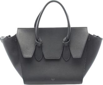 Celine Pre-owned Tie Bag Sac Cabas en Cuir - Femme - Pre-owned - Gris - Taille: ONE Size