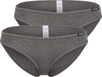 Skiny Damen Advantage Cotton Rio Brazilian Slip, Grau (Anthra Melange 9599), 44 (2er Pack)