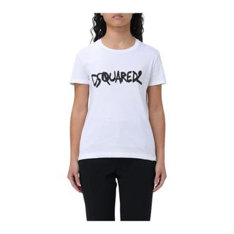 Dsquared2 Femme, Tops, Blanc, Taille: 36 FR T-shirt blanc à col rond