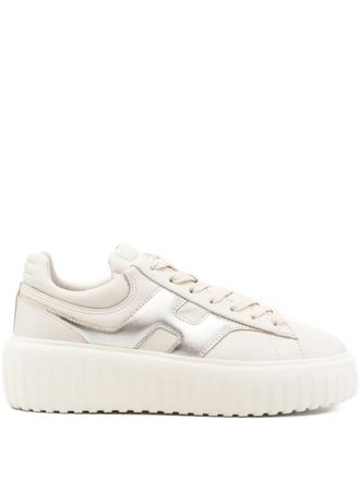 Hogan Sneakers mit Plateausohle und H-Streifen - Nude