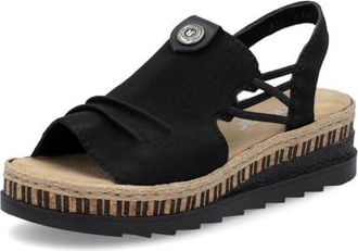 Rieker Sandales à lanières pour Femme V7972, Noir 00., 36 EU Étroit