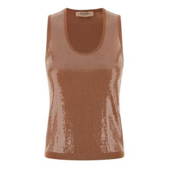 Twinset &Auml;rmelloses Strickoberteil - - Tops - Damen - Braun - M