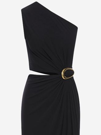 Bottega Veneta Womens Crepe-Effect Viscose Jersey Dress Black