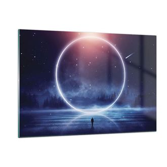 Arttor Wandbilder Dekoration Wohnzimmer Fantasie Ring Kosmos Bilder auf Glas 120x80cm Glasbild Schlafzimmer K&uuml;che Deko Wand Kunstdruck Art Gro&szlig; XXL Wanddeko 