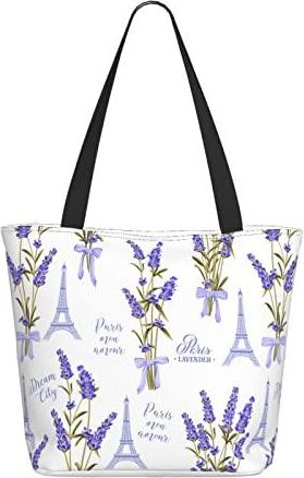 AOOEDM Sac &agrave; provisions pour femme avec fleurs d&eacute;t&eacute; lavande 33 x 28 x 17 cm. Le cadeau parfait pour la Saint-Valentin. Cest de la Saint-Valentin pour maman, 