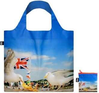 LOQI Martin Parr Seagulls Eating Chips Sac recycl&eacute;, Noir, L