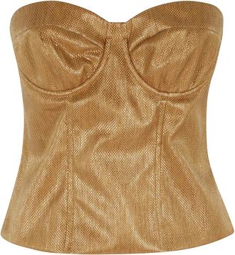 Federica Tosi Femme, Tops, Multicolore, Taille: 34 FR Rafia Bustier Top