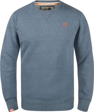 Solid SDBenn Herren Sweatshirt Pullover Sweater mit Rundhals-Ausschnitt Rippbündchen Label-Details Baumwollmischung Regular fit, Größe:3XL, Farbe:Grey Blue 