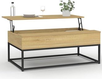 IDMarket Table Basse Plateau relevable rectangulaire Detroit Design Industriel