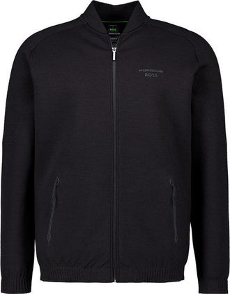 HUGO BOSS Herren Sweatjacke schwarz Baumwolle unifarben