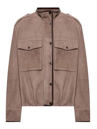 Brunello Cucinelli Blouson En Cuir - Marron